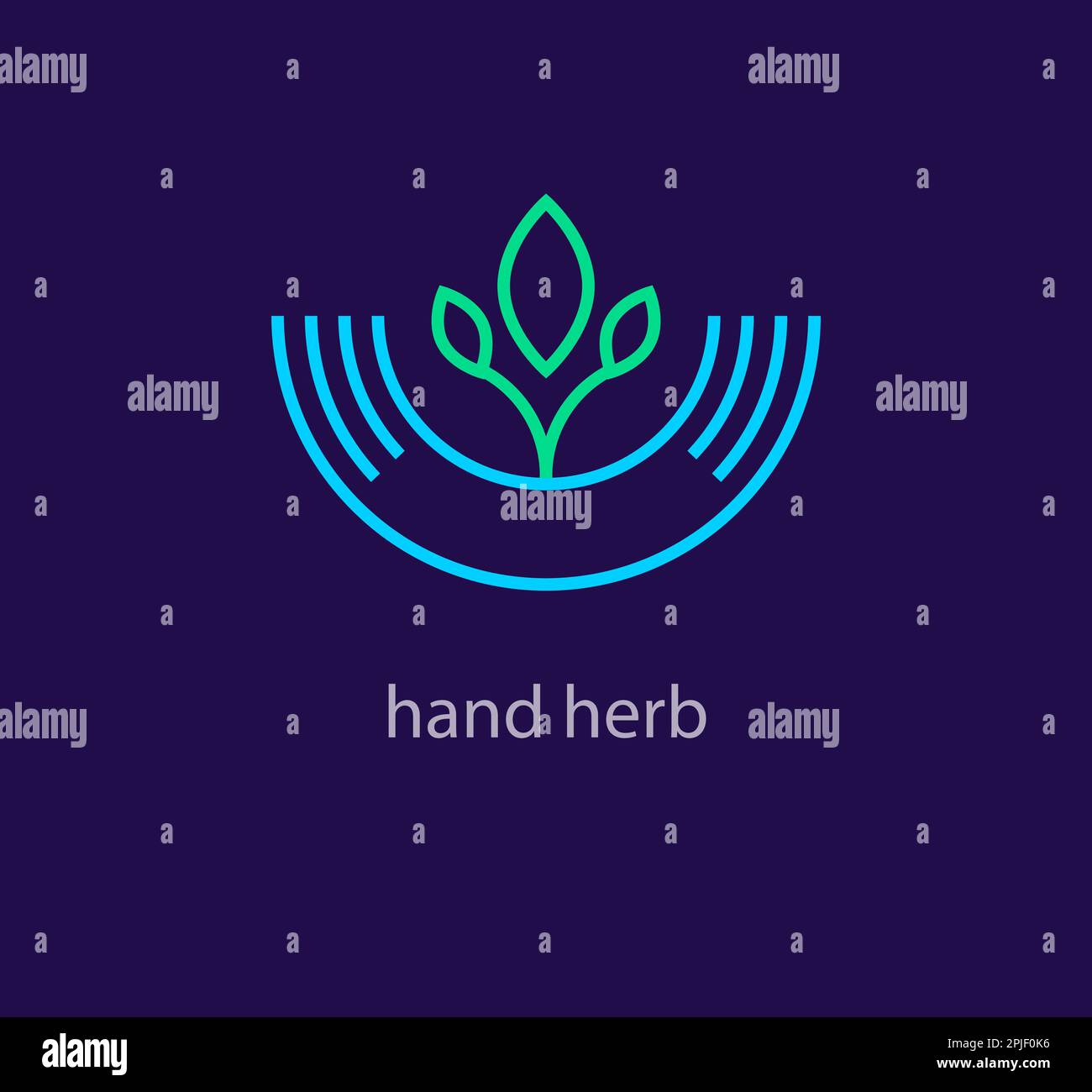 Leaf in hand logo. Modern line and colorful design. Logo template. For ...