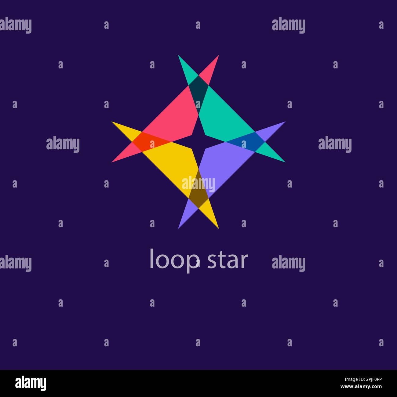 Modern cyclic star logo. Unique design color transitions. Colorful Star ...