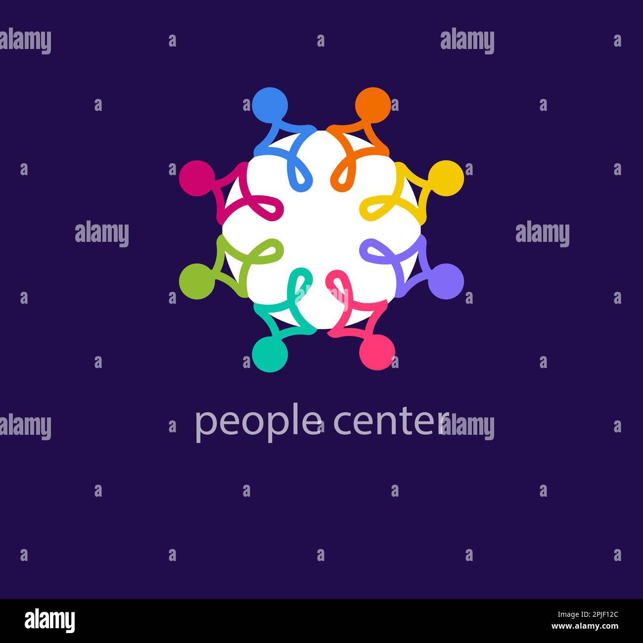 Modern people center logo. Unique design color transitions. linear ...