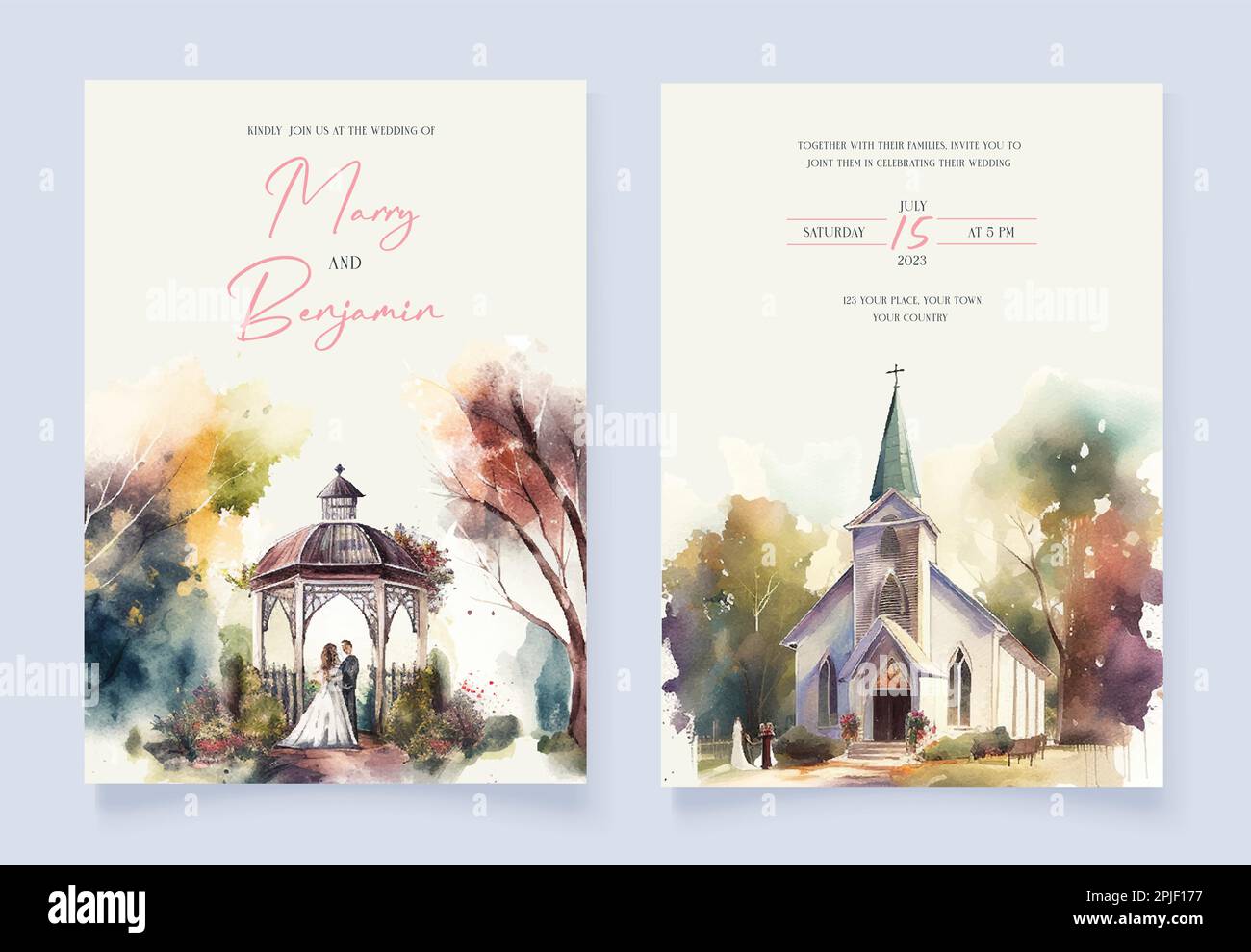 Wedding invitation of nature landscape with beautiful wedding gate view ... Wedding invitation of nature landscape with beautiful wedding gate view ...