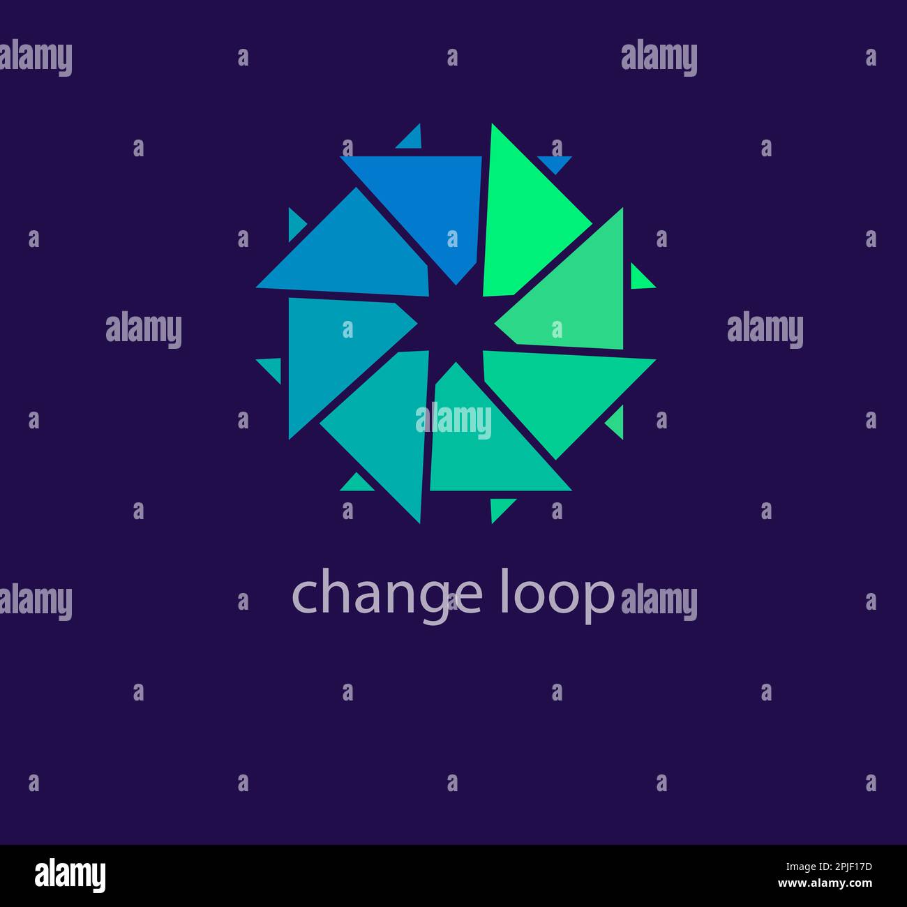 Modern cyclic triangle logo. Unique design color transitions. Colorful ...