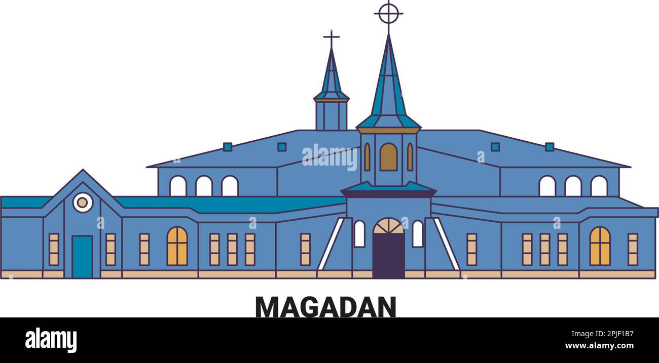 Russia, Magadan travel landmark vector illustration Stock Vector Image ...