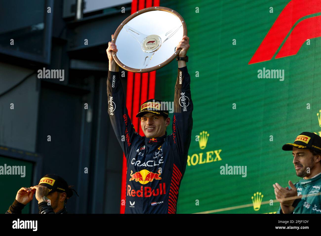 VERSTAPPEN Max (ned), Red Bull Racing RB19, portrait podium during the ...