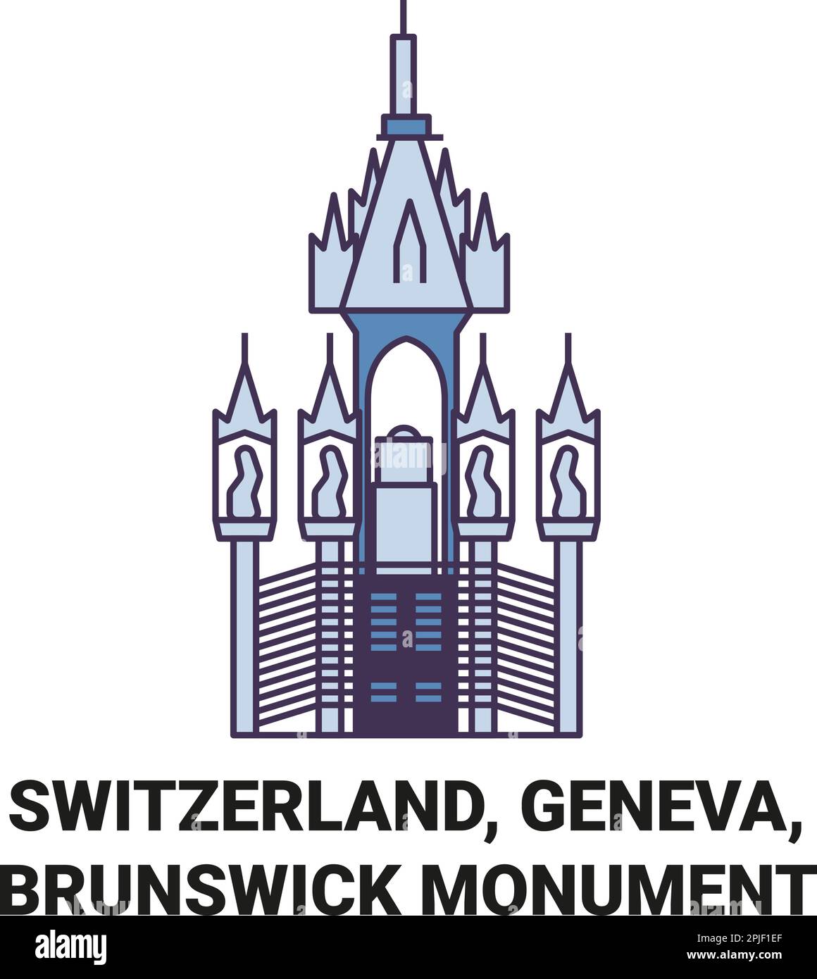 Switzerland, Geneva, Brunswick Monument travel landmark vector ...