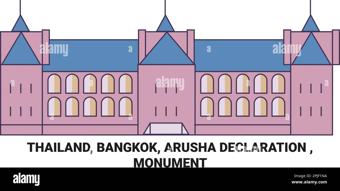 Thailand, Bangkok, Arusha Declaration , Monument travel landmark vector ...