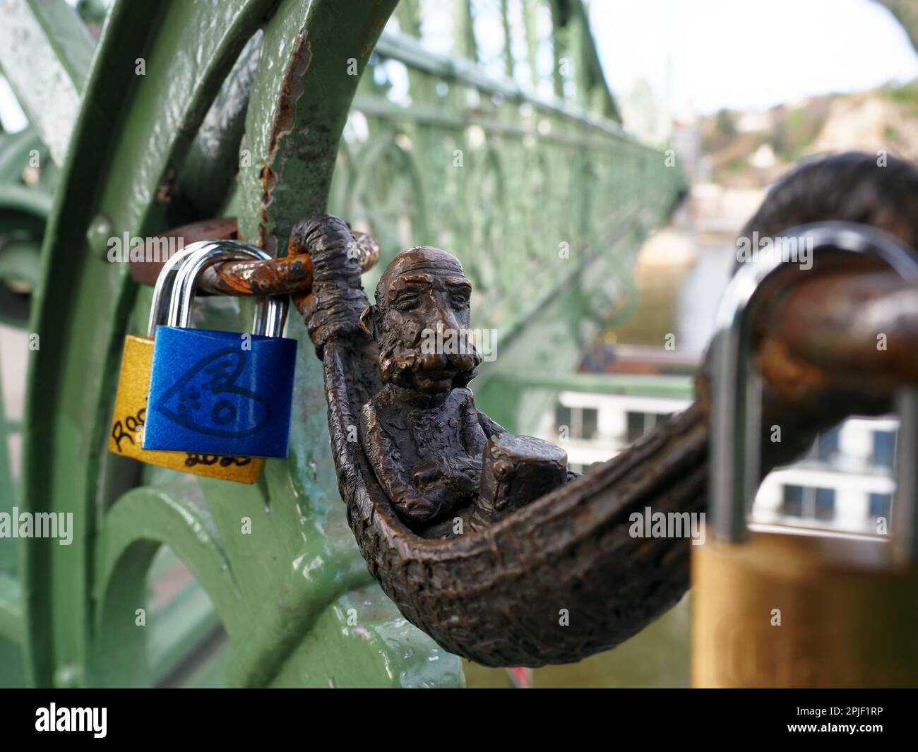 Kolodko statue in Budapest. Ferenc József relaxes in a hammock on the ...
