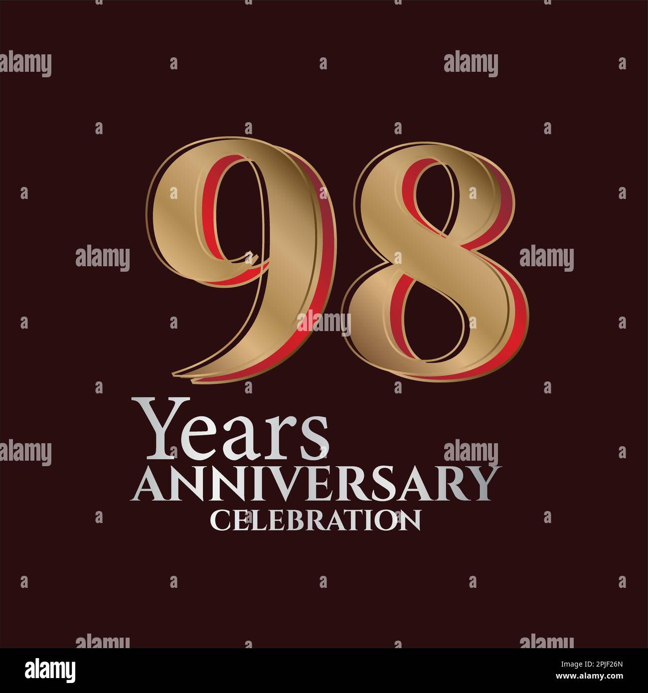 Happy birthday years 98 anniversary of the birthday hi-res stock ...