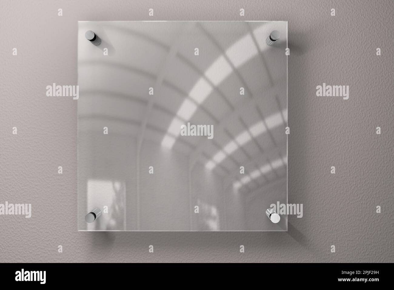 Sleek and Professional: Plexiglass Name Plates on Grey Background Stock ...