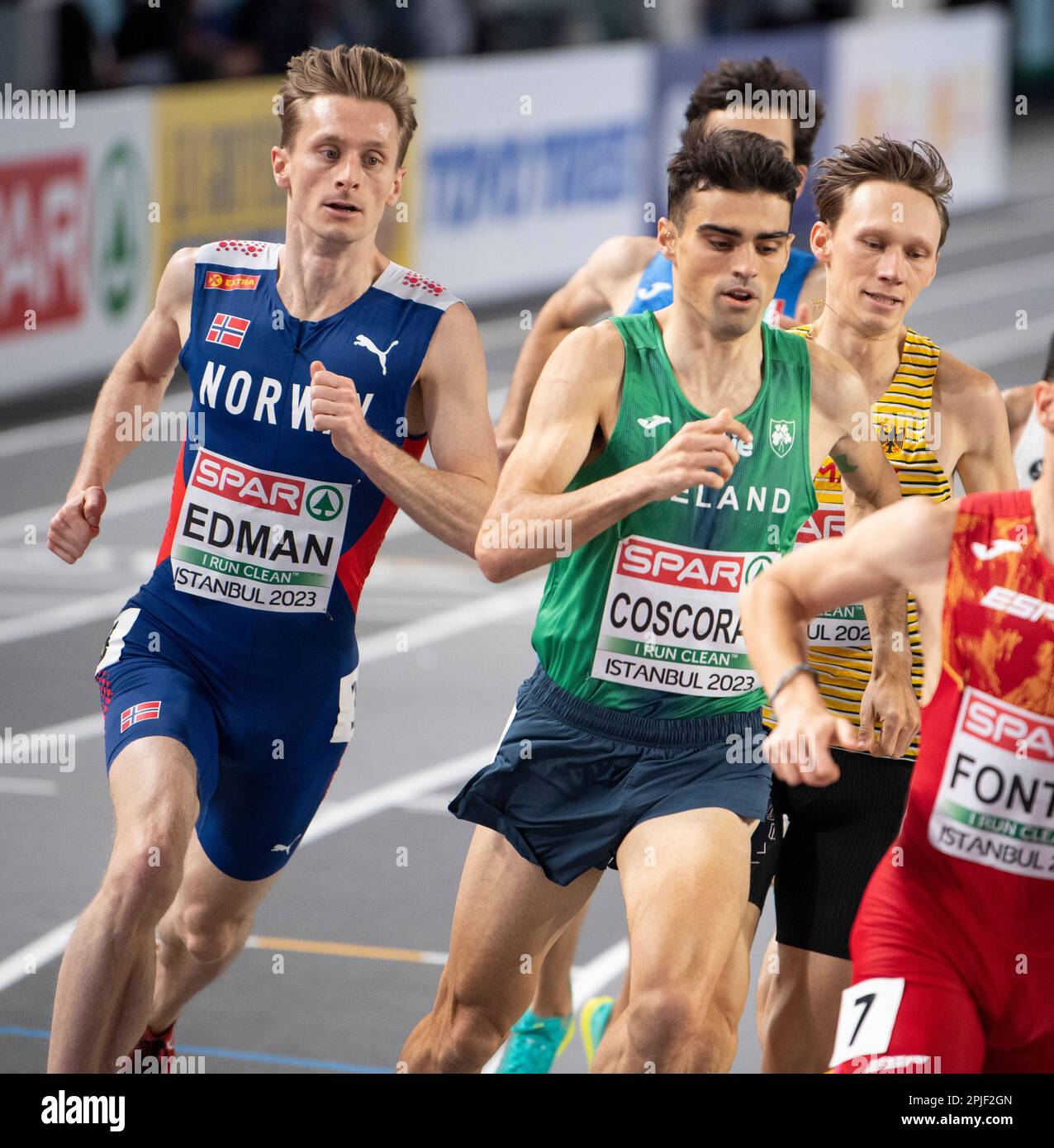 Ferdinand Kvan Edman of Norway competing in the men’s 1500m heats at ...