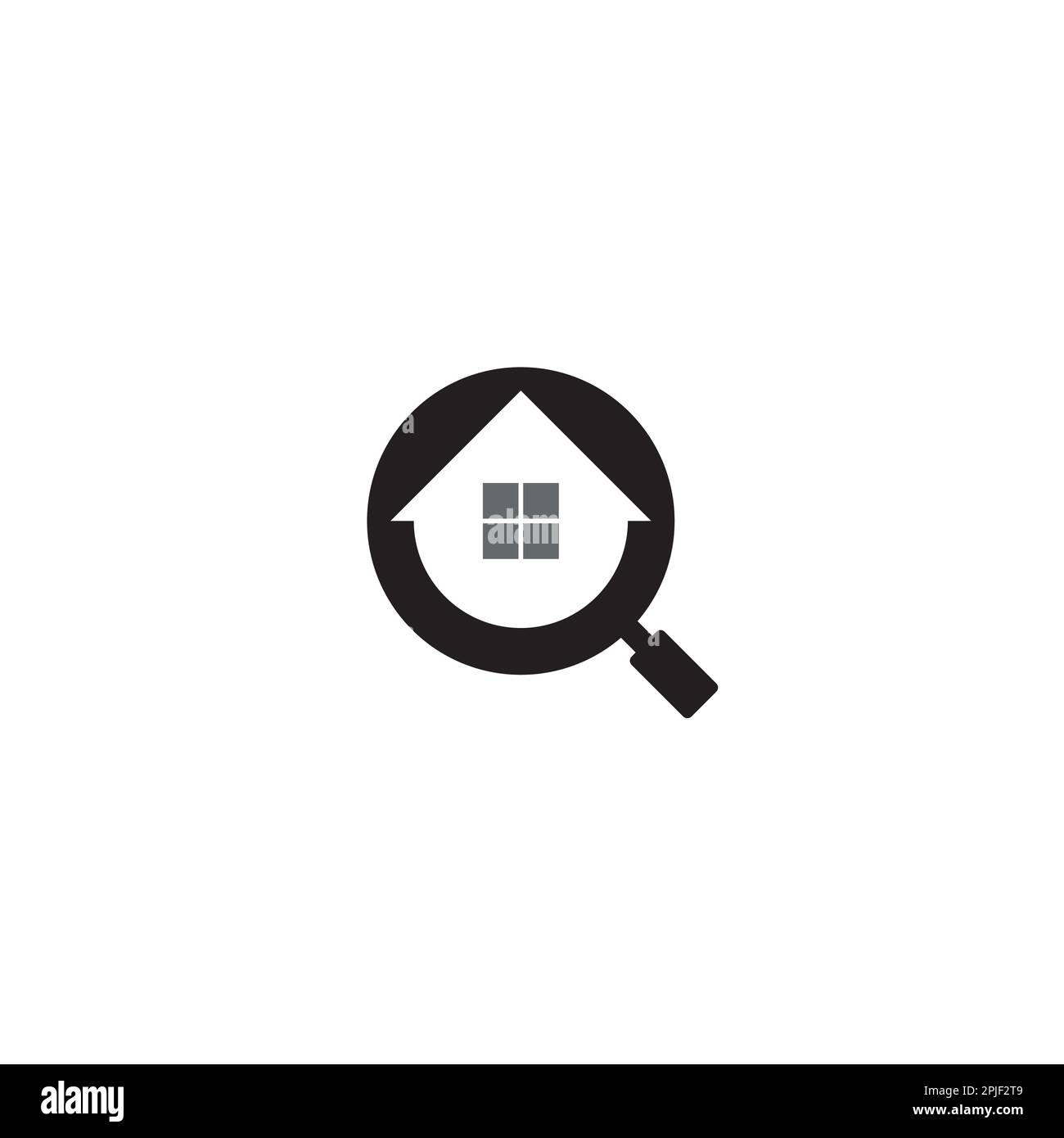 Magnifying Glass and House logo or icon design Stock Vector Image & Art ...
