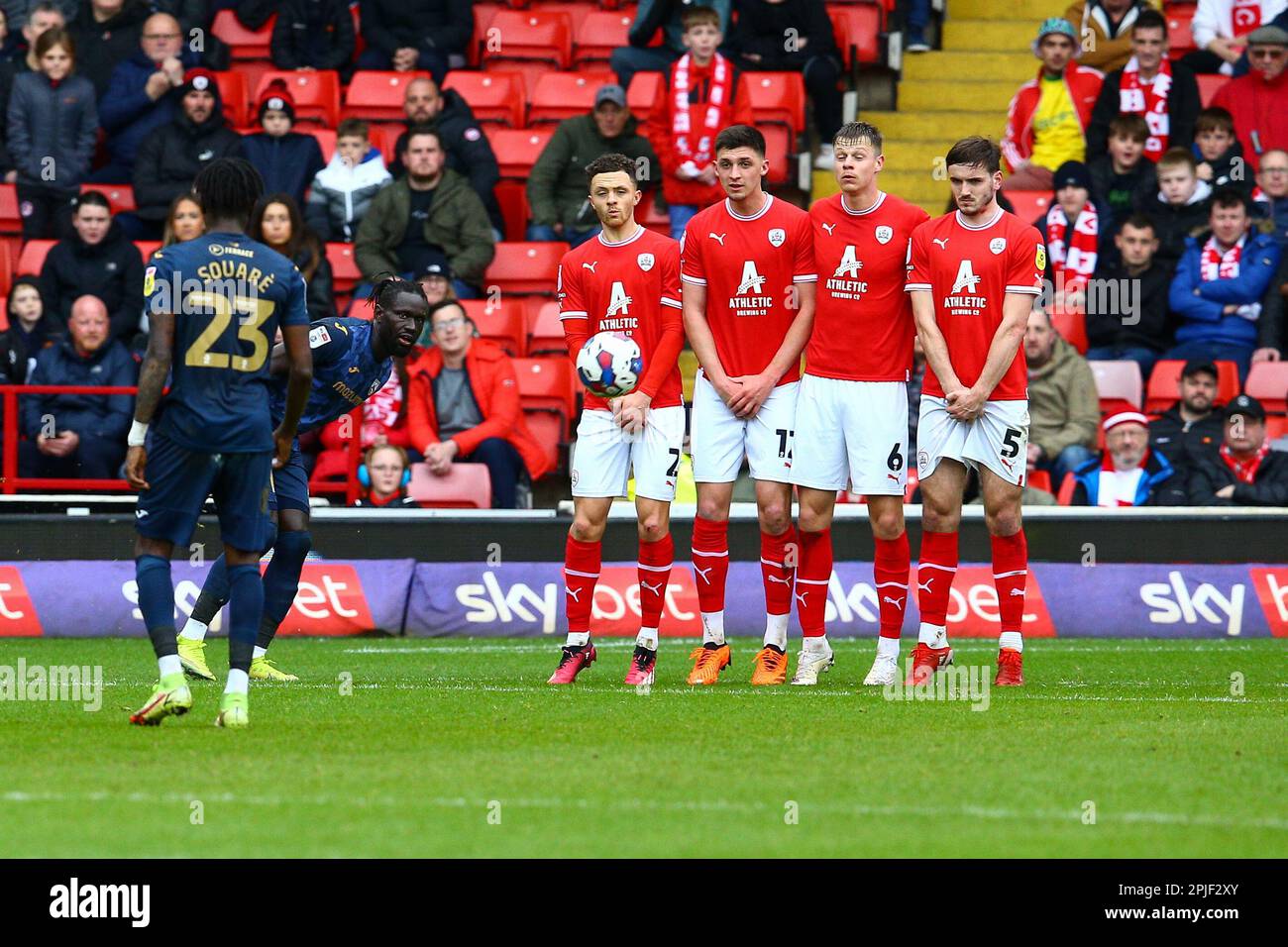 Oakwell Stadium, Barnsley, England - 1st April 2023 Jordan Williams (2 ...