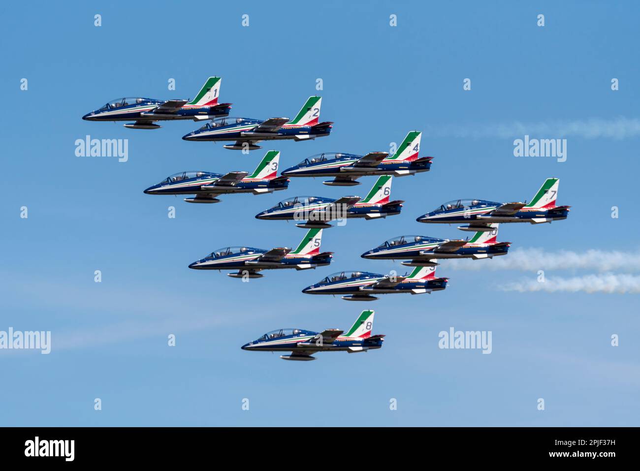 Italian Frecce Tricolori display team, the aerobatic demonstration team ...