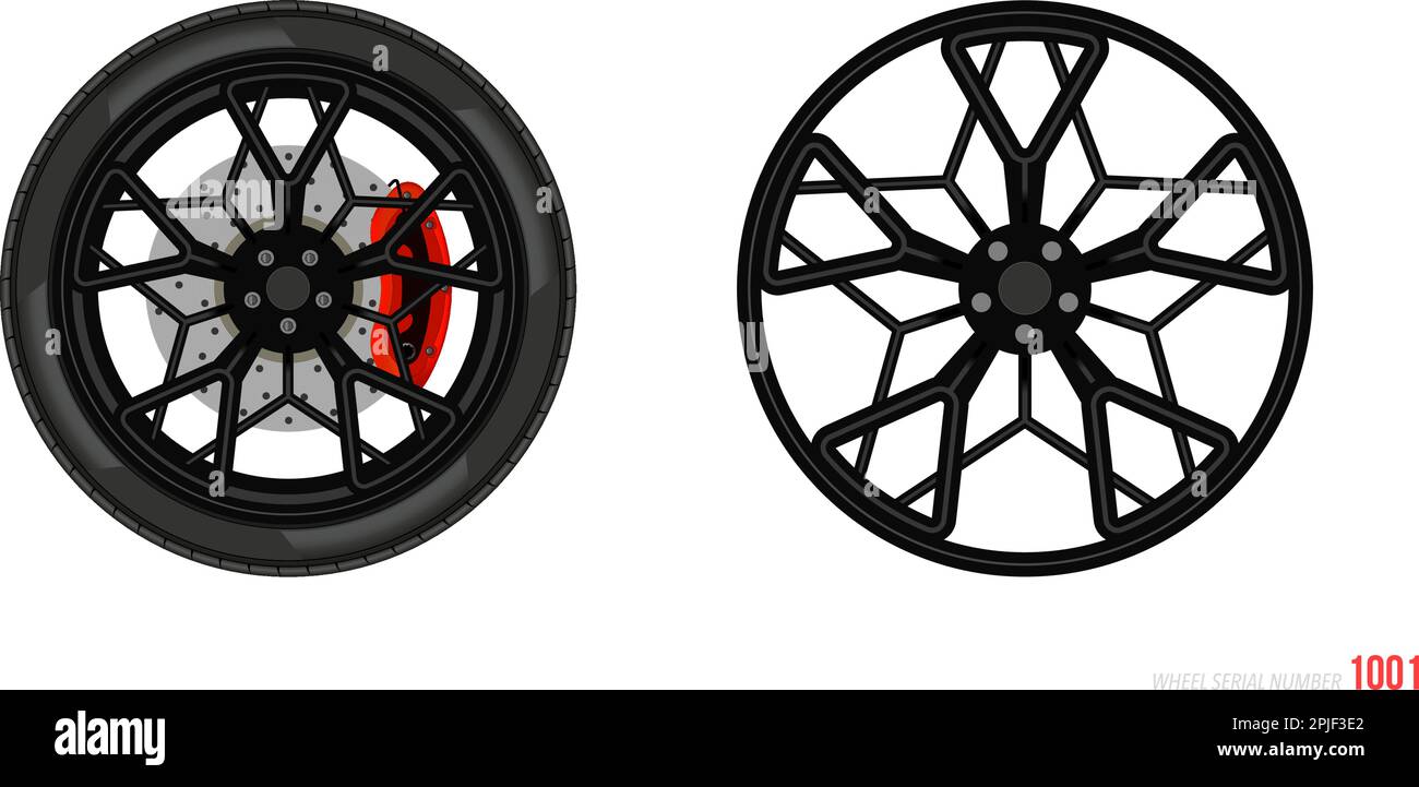 Realistic car rim. Wheel and rim symbol in modern and flat style ...