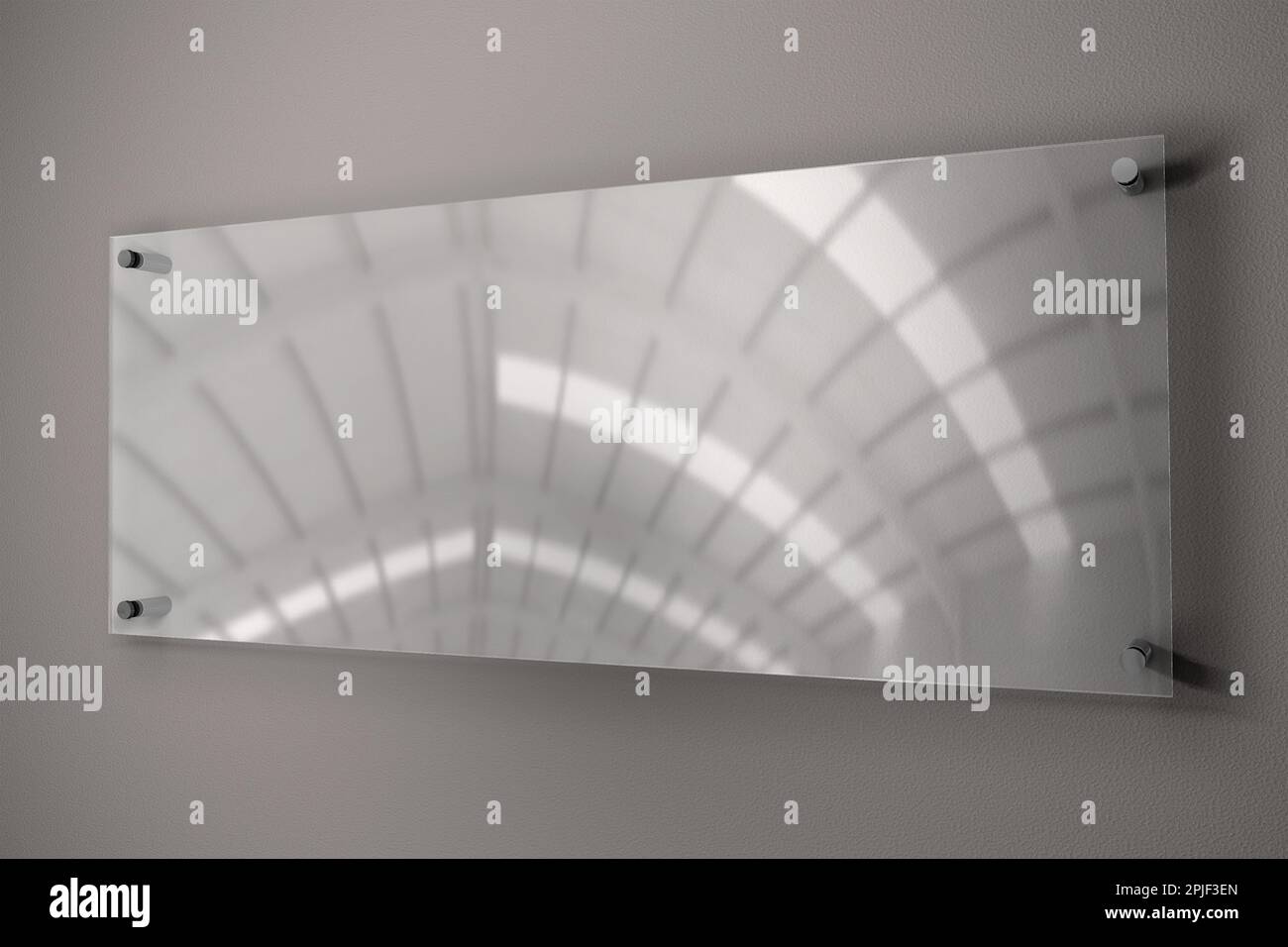Sleek and Professional: Plexiglass Name Plates on Grey Background Stock ...