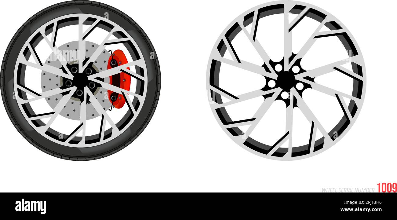 Realistic car rim. Wheel and rim symbol in modern and flat style ...