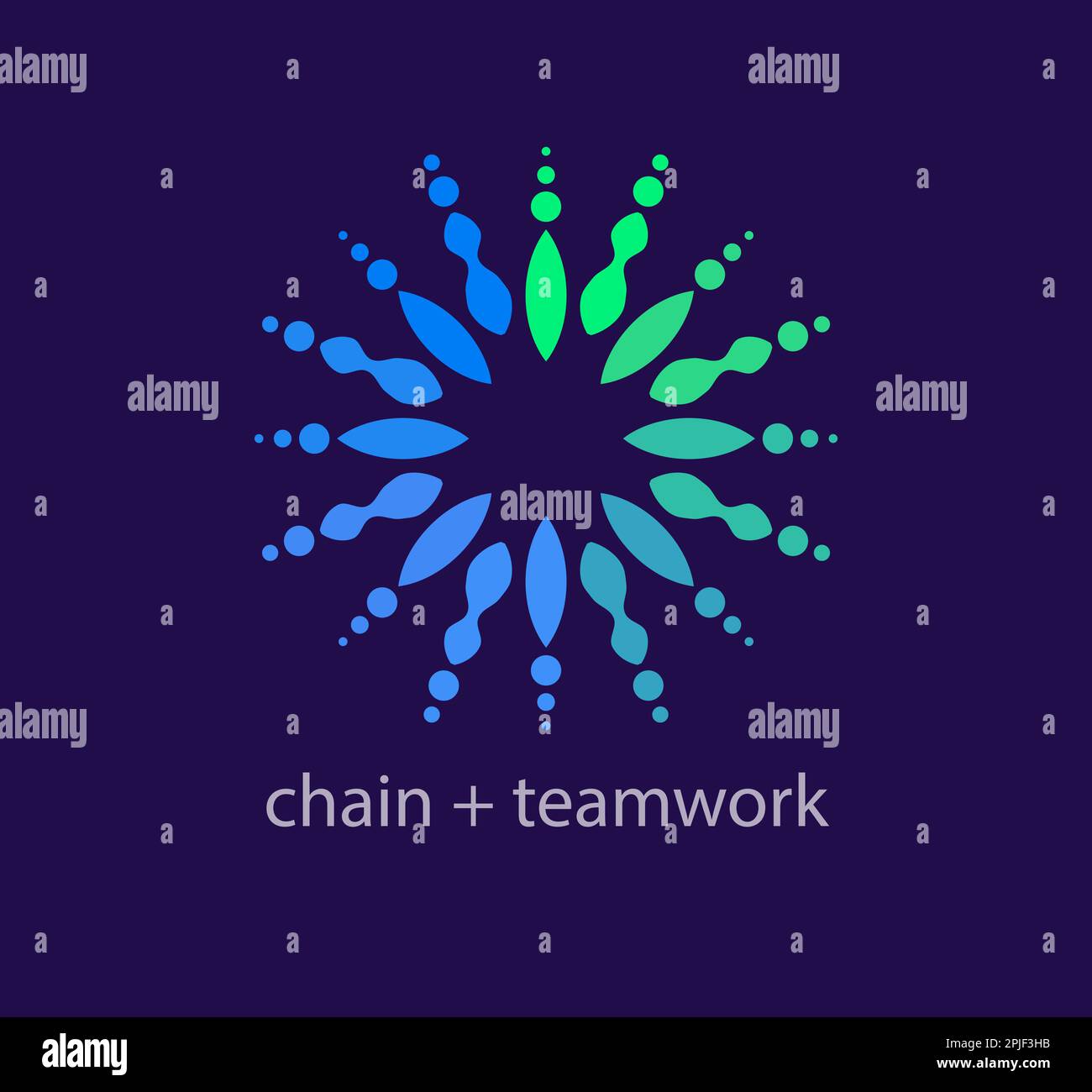 Modern virtual chain dot logo. Unique color transitions. Virtual ...