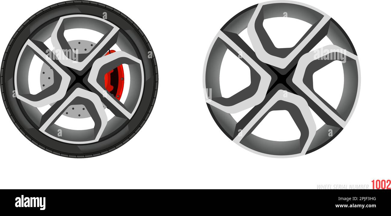 Realistic car rim. Wheel and rim symbol in modern and flat style ...