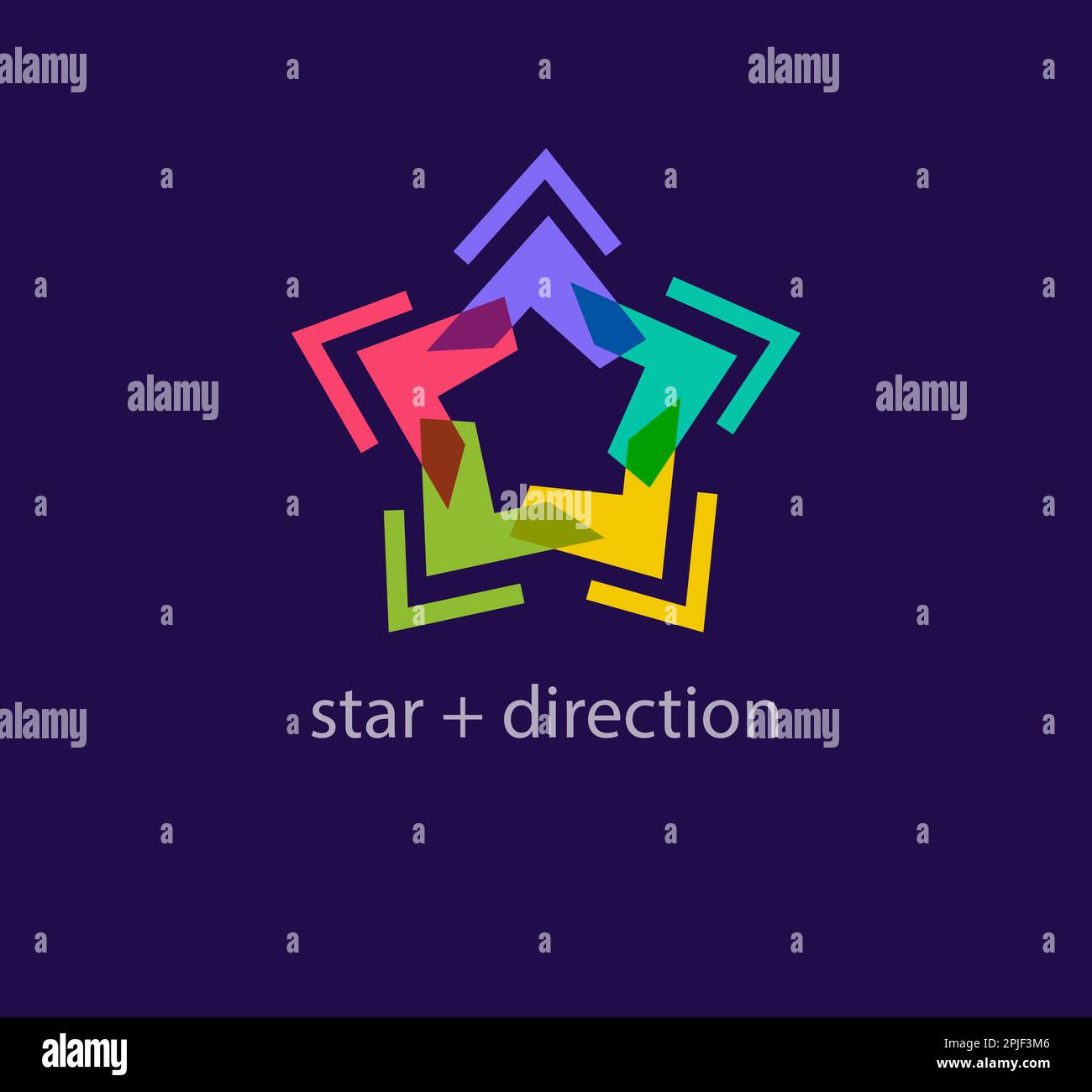 Unique star directions logo. Modern color transitions. Star cycle logo ...