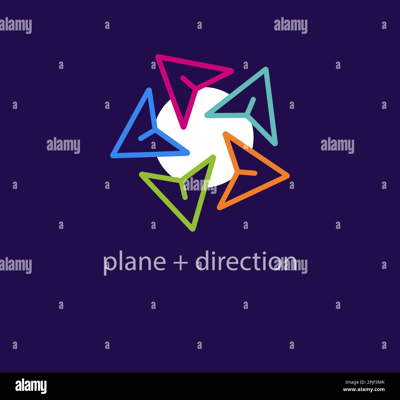Unique circular paper airplane logo. Modern color transitions. Airplane ...