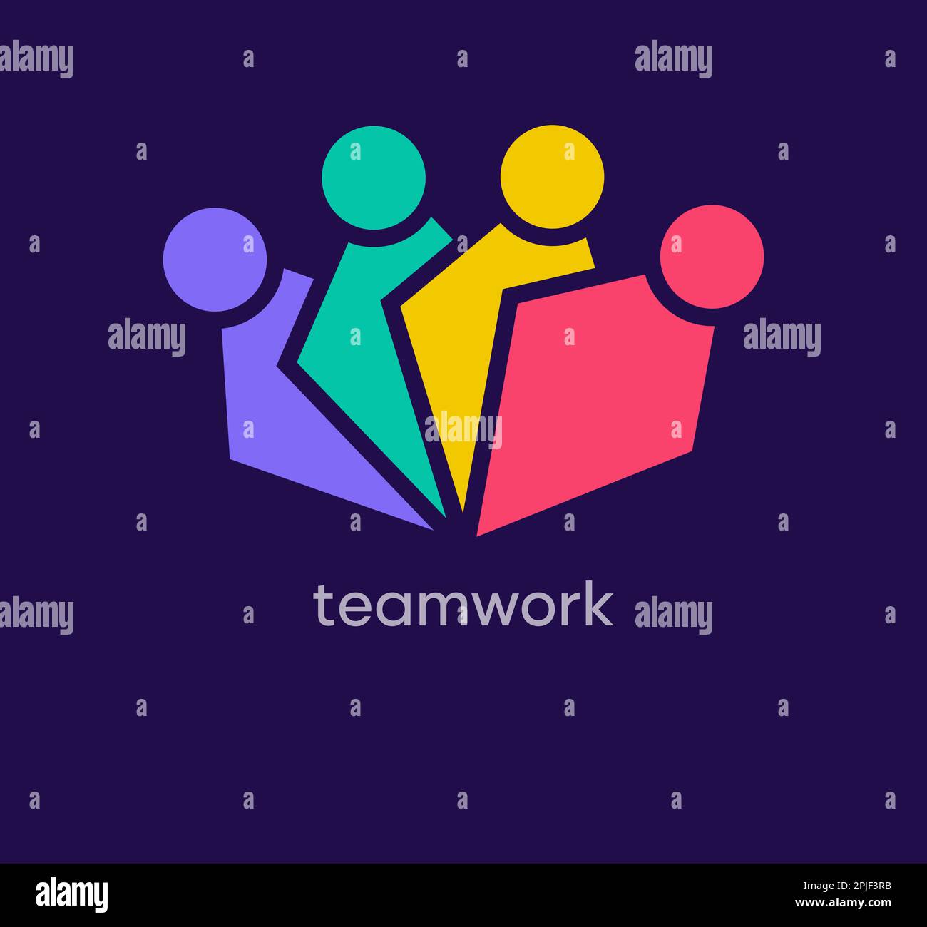 Teamwork logo of people. Unique design color transitions. People ...