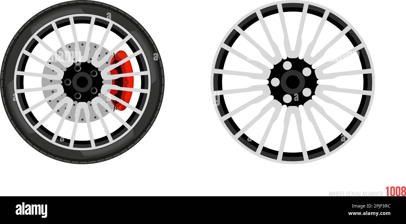 Realistic car rim. Wheel and rim symbol in modern and flat style ...
