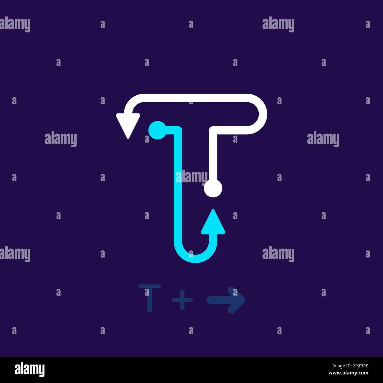 Linear letter T logo. Unique logo. Abstract letter simple rotating ...