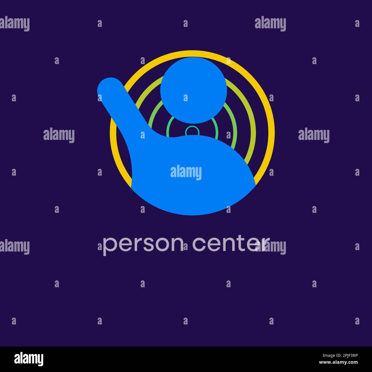 Center staff logo. Unique design color transitions. Human logo template ...