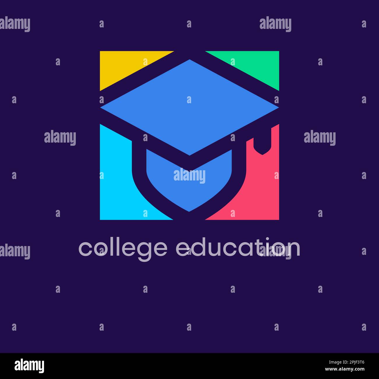 Education college hat logo. Unique design color transitions. Special education schools logo ...