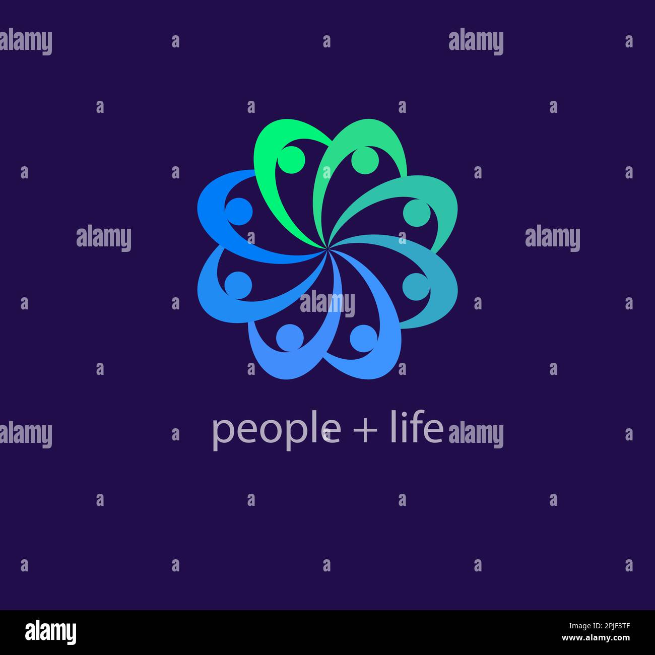Unique lifecycle modern logo. Unique color transitions. Creative people ...