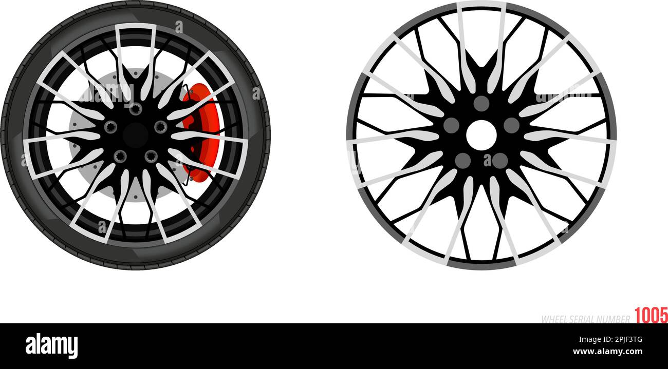 Realistic car rim. Wheel and rim symbol in modern and flat style ...