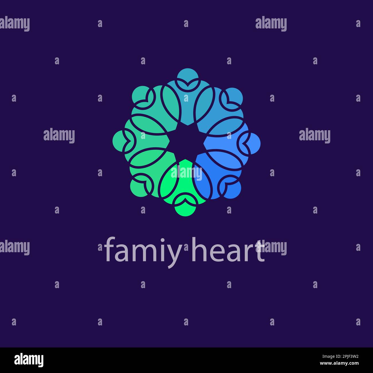 Idea of teamwork from heart and solidarity from people logo. Unique ...