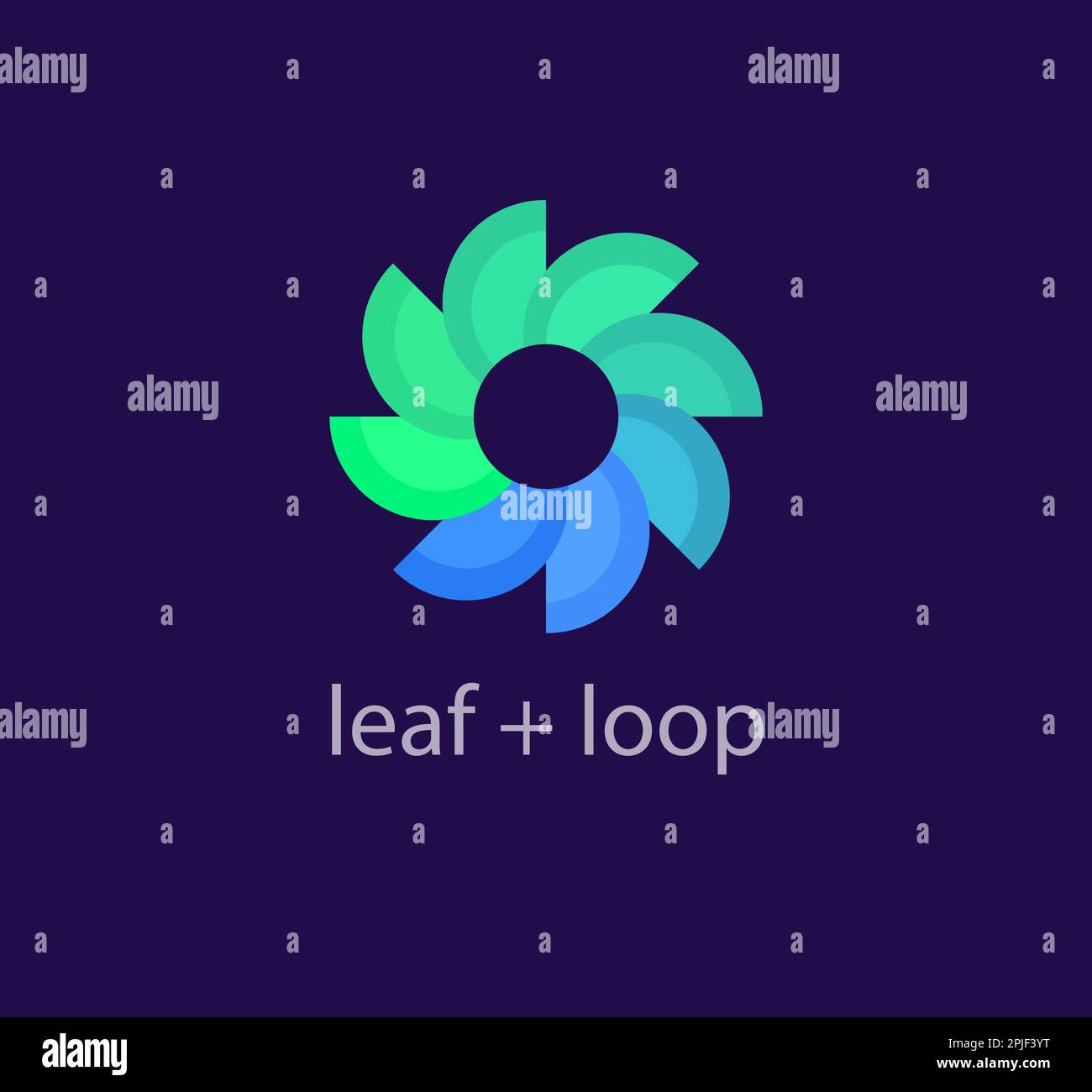 Leaves and loop logo. Unique color transitions. corporate healthcare ...