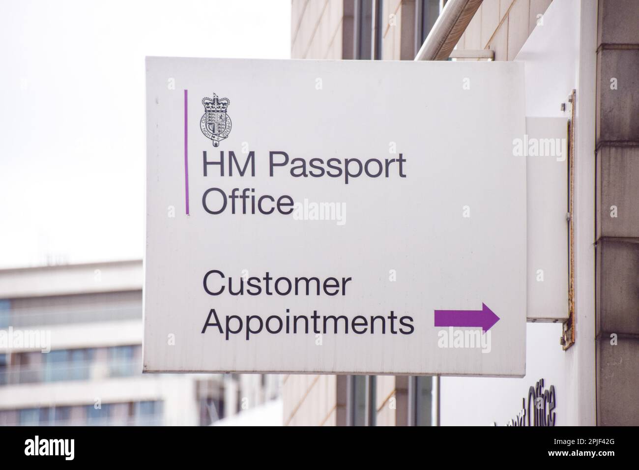 London, England, UK. 2nd Apr, 2023. HM Passport Office in London ...