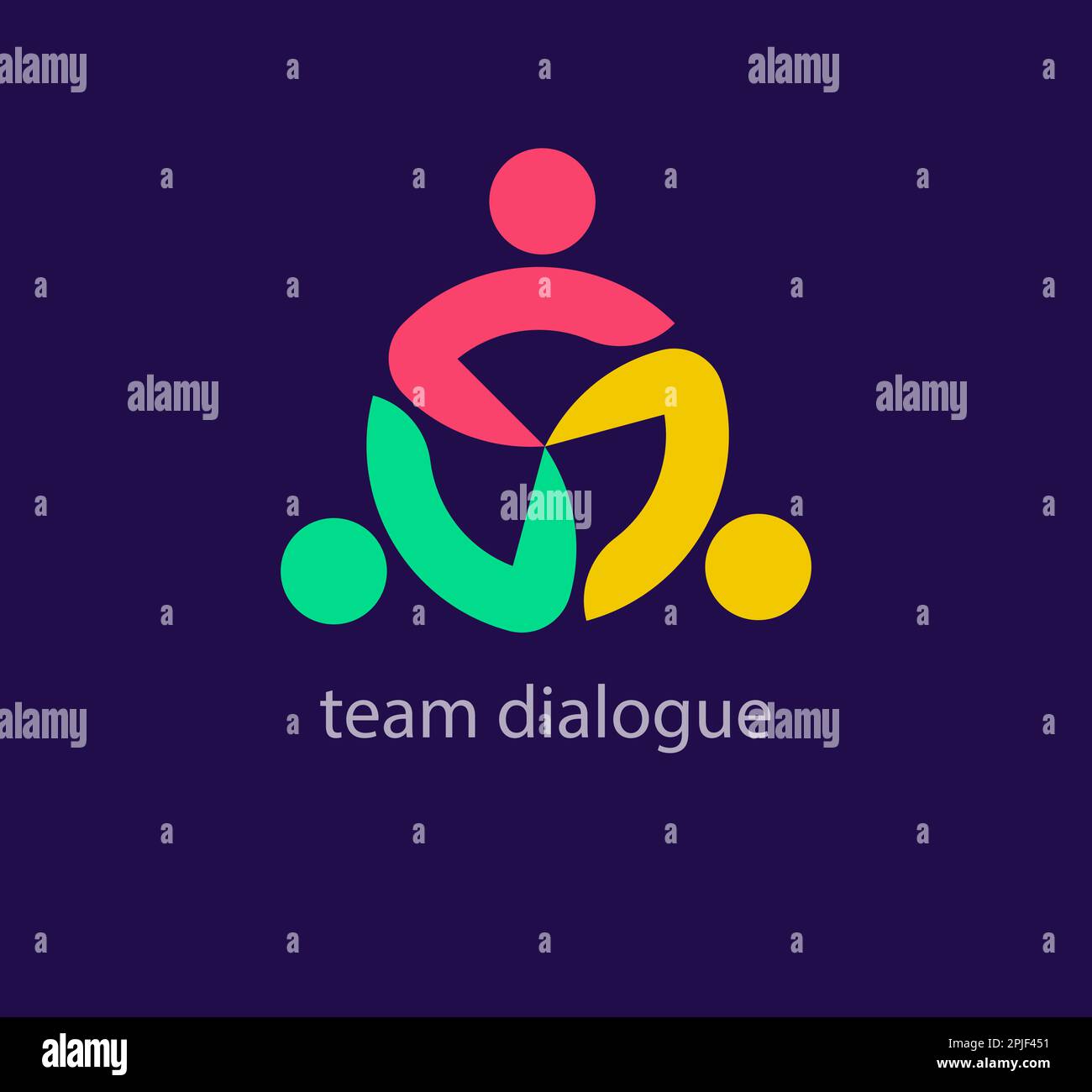 Modern team communication work logo. Unique color transitions. Human ...