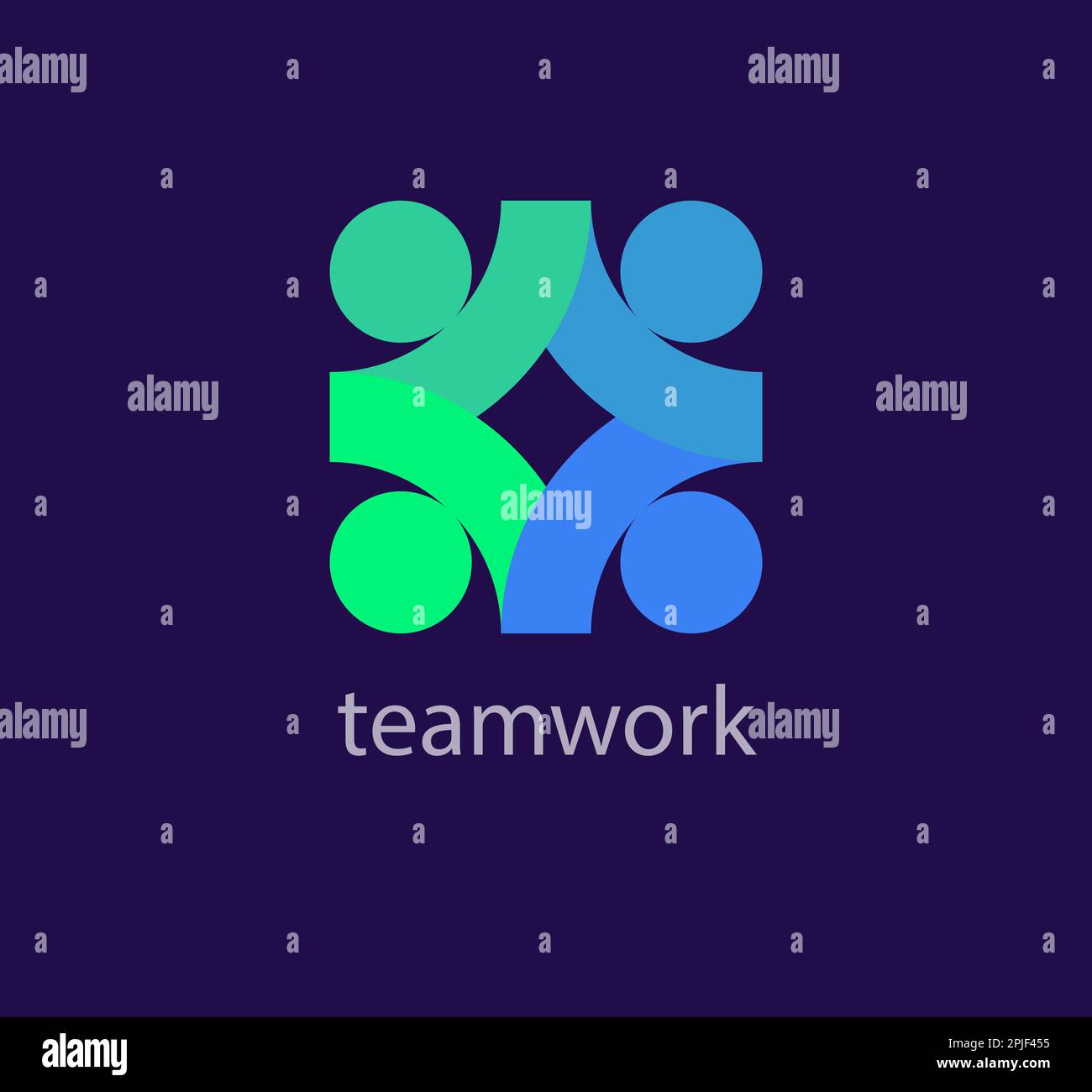 Continuous teamwork and human solidarity idea logo. Unique color ...