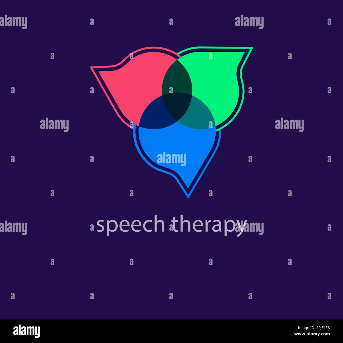Modern speech therapy and dialog bubble logo. Unique color transitions ...