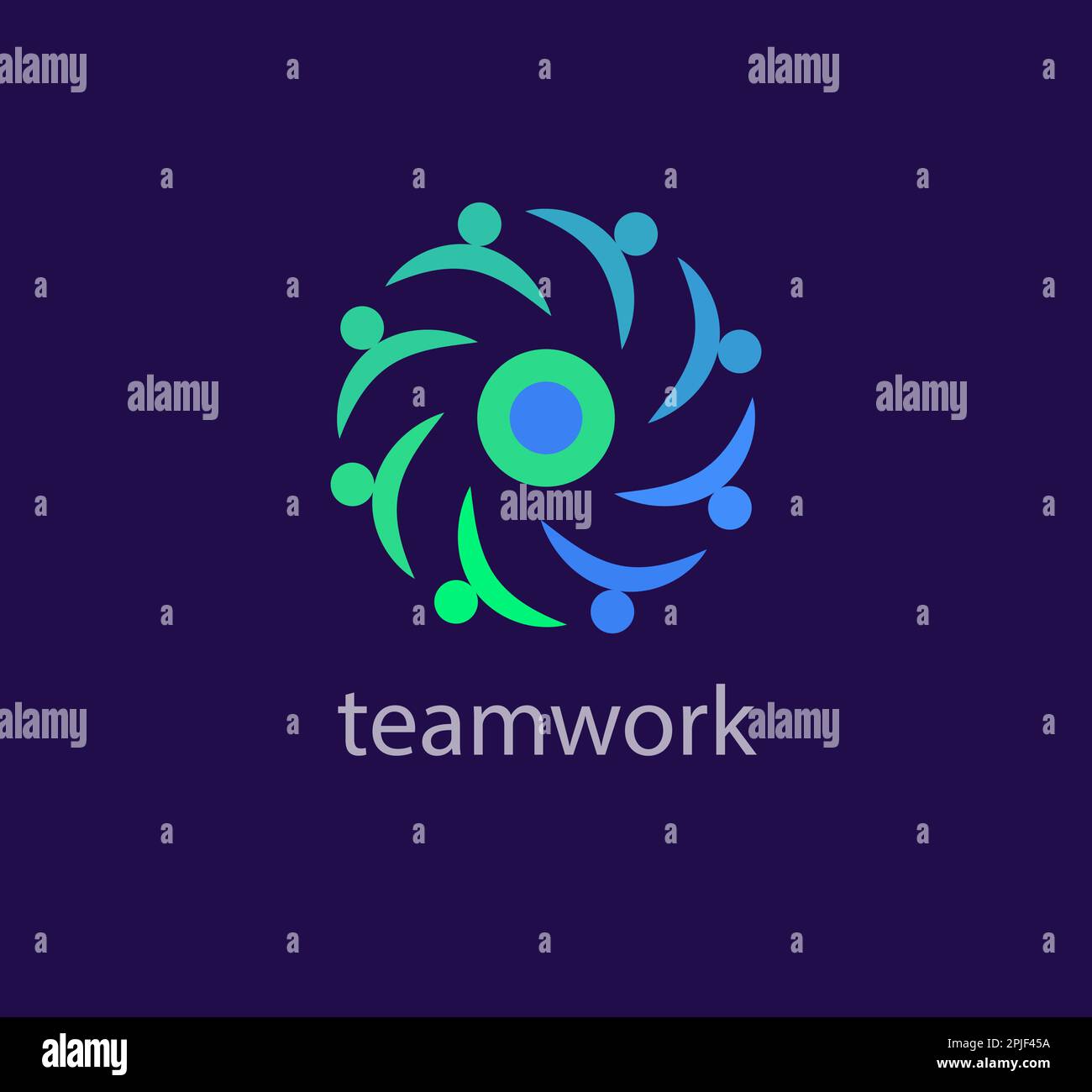 Teamwork and solidarity idea logo. Unique color transitions. people ...