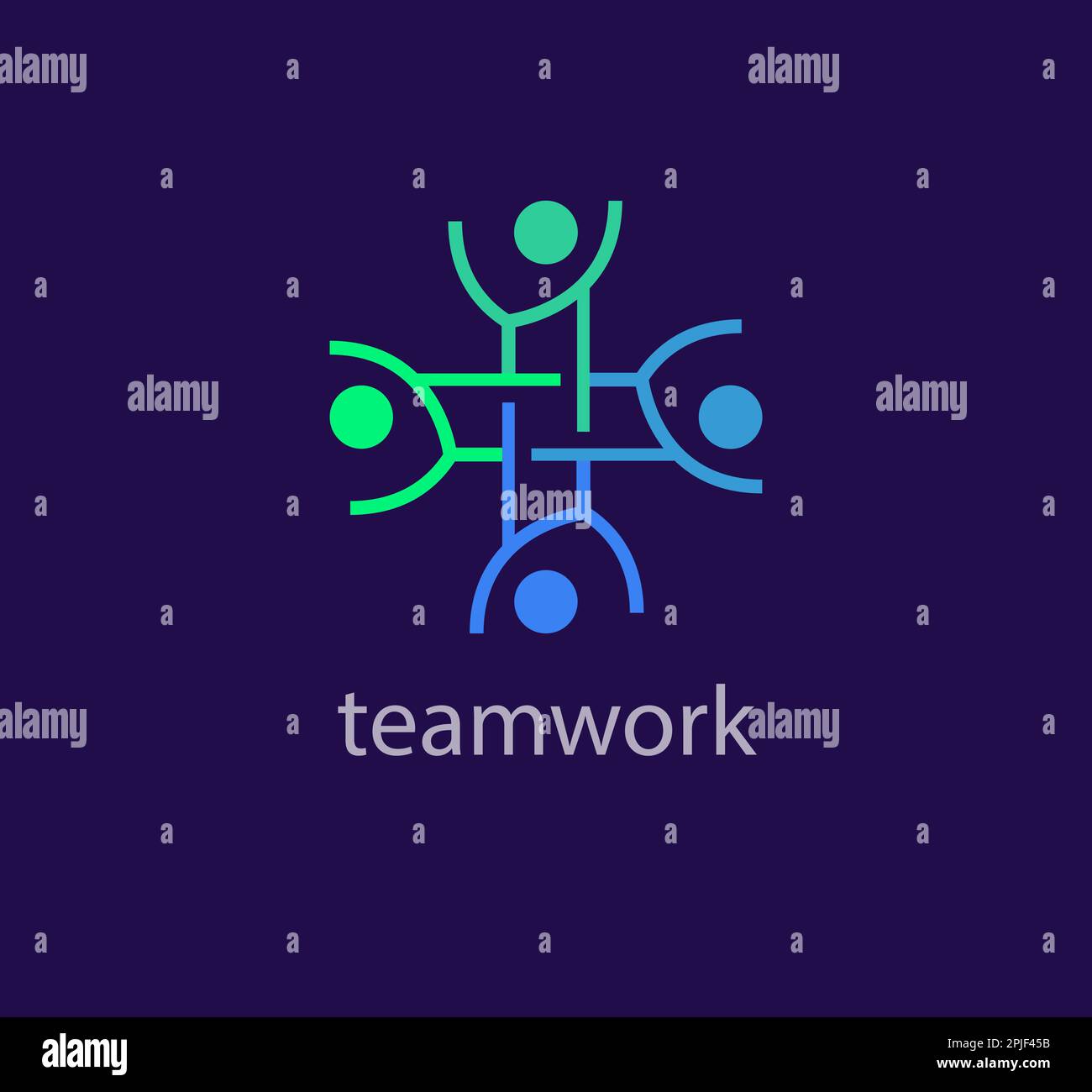 Linear teamwork and human solidarity idea logo. Unique color ...