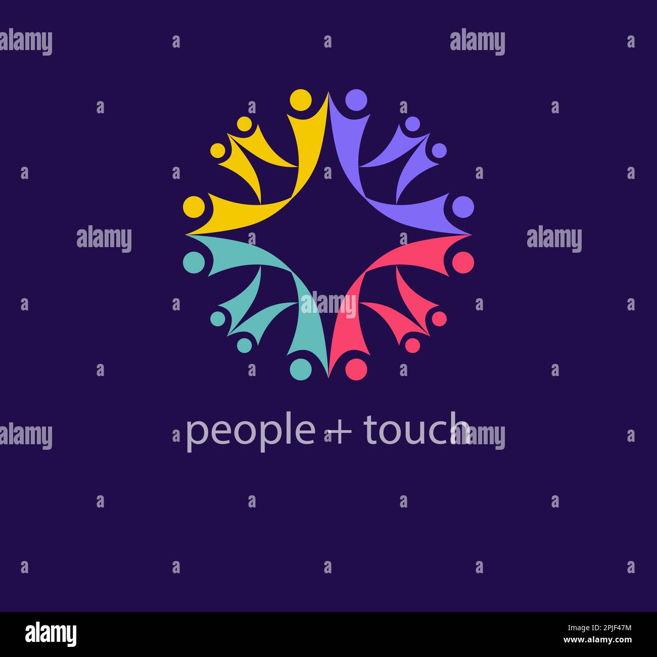 Unique Touch Lifecycle Modern Logo Unique Color Transitions Creative People Logo Template