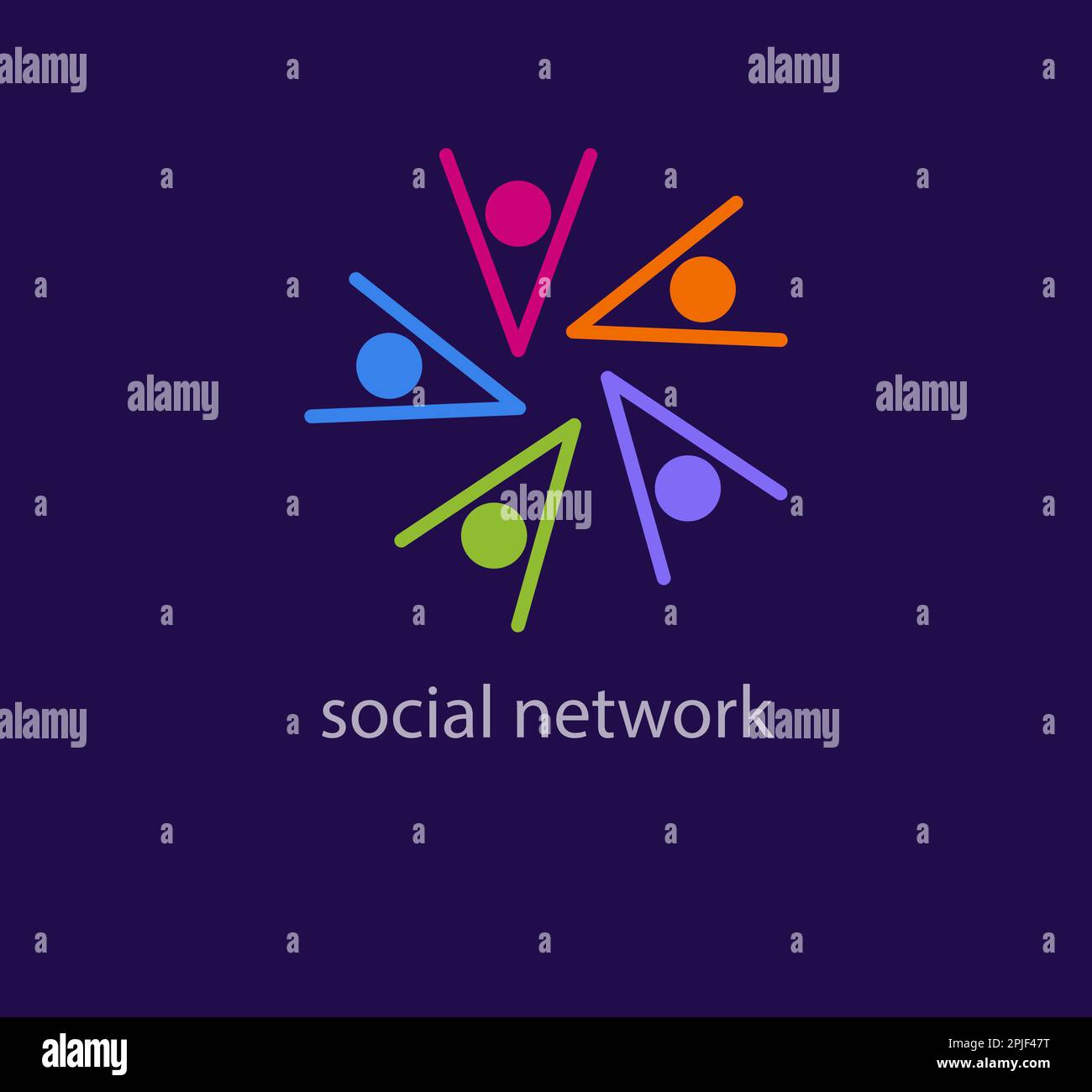 Unique social connection and circular people logo. Modern color ...