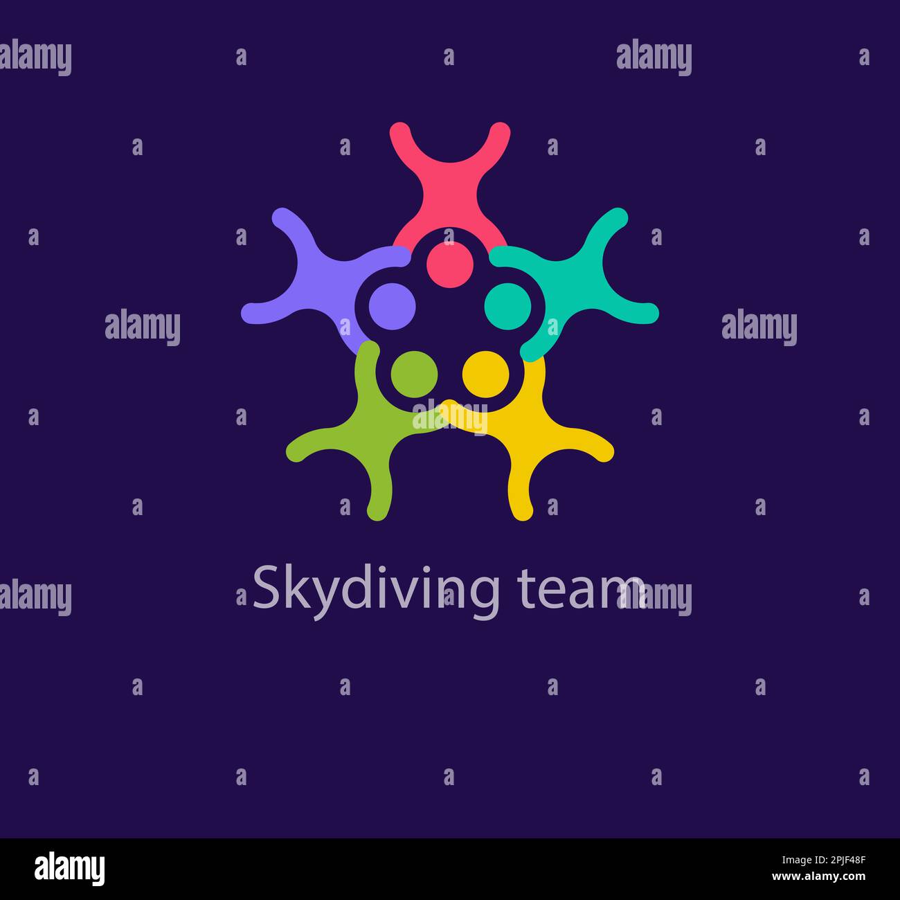Unique skydiving team logo. Modern color transitions. Sport event cycle ...