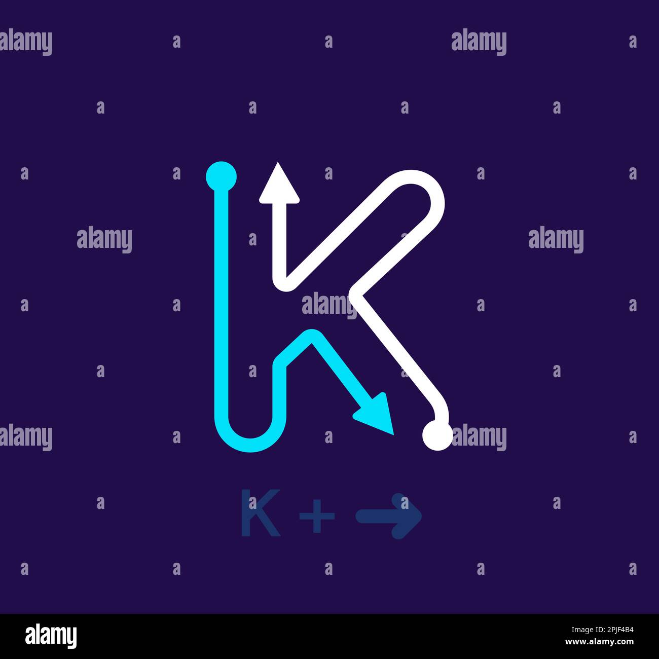 Linear letter K logo. Unique logo. Abstract letter simple rotating ...