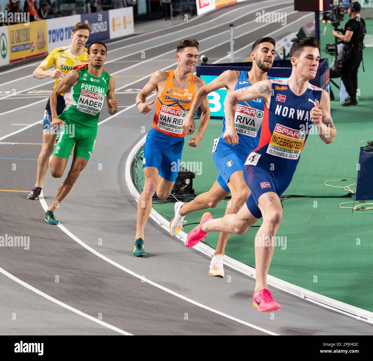 Robin Van Riel of the Netherlands competing in the men’s 1500m heats at ...
