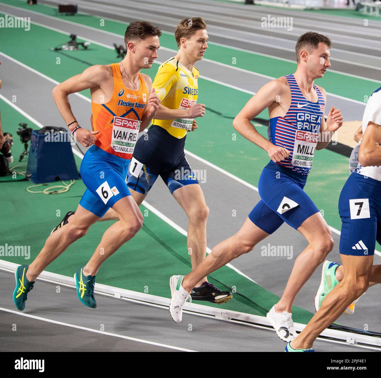 Robin Van Riel of the Netherlands competing in the men’s 1500m heats at ...