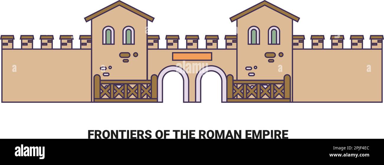 Frontiers Of The Roman Empire travel landmark vector illustration Stock ...