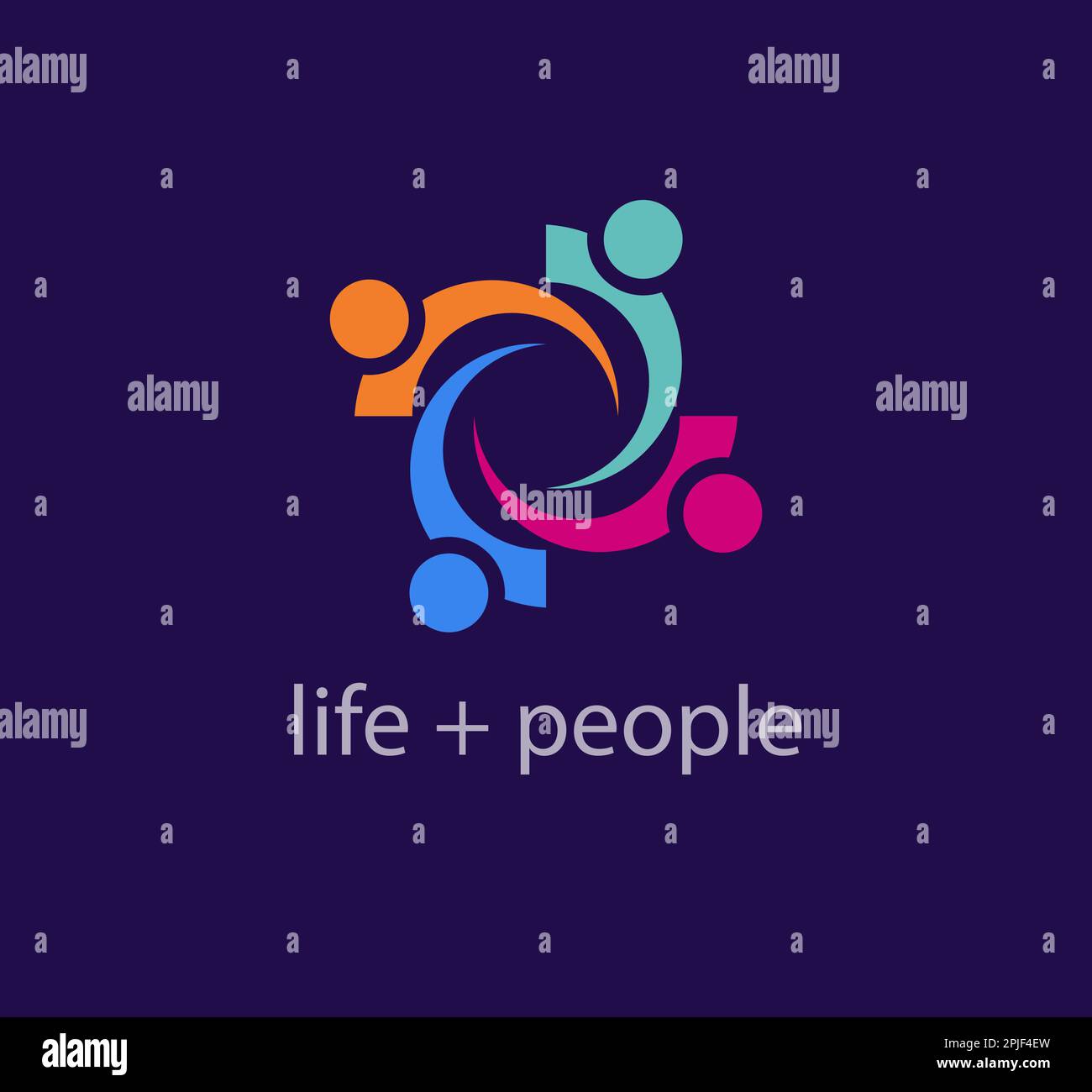 Introversion life and people, solidarity idea logo. Corporate ...