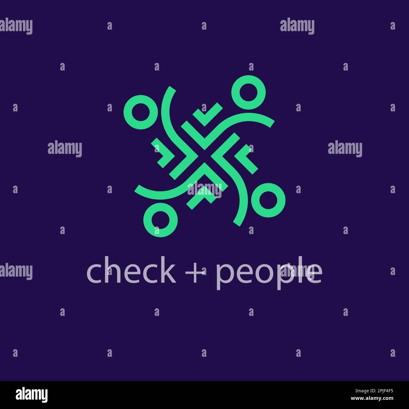 Checkmark teamwork and solidarity idea logo. Unique color transitions ...