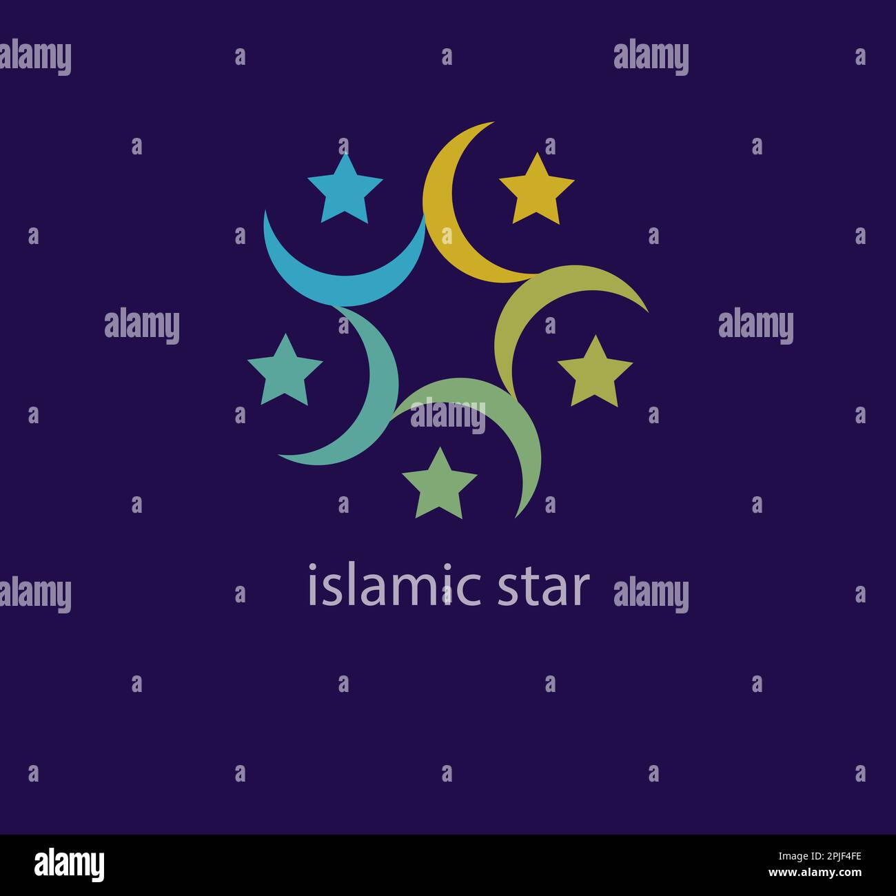 Unique islamic star cycle logo. Modern color transitions. Religion ...