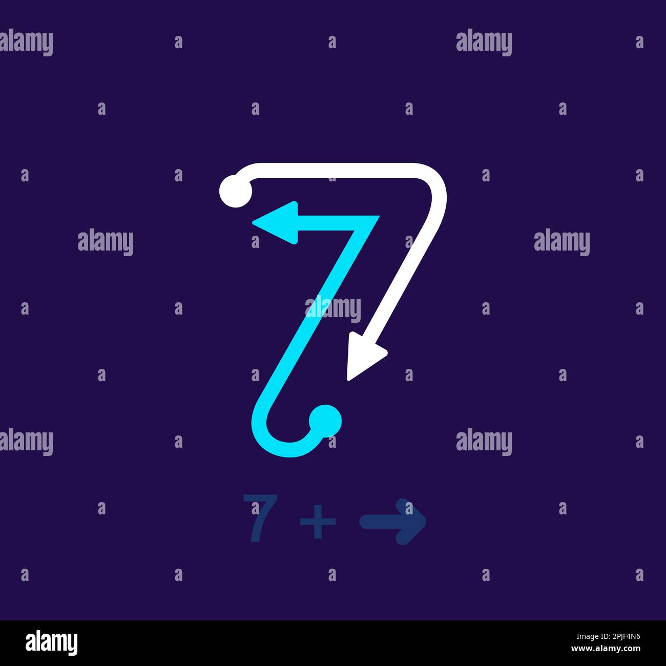 Linear number 7 logo. Unique logo. Abstract number, simple rotating ... Linear number 7 logo. Unique logo. Abstract number, simple rotating ...