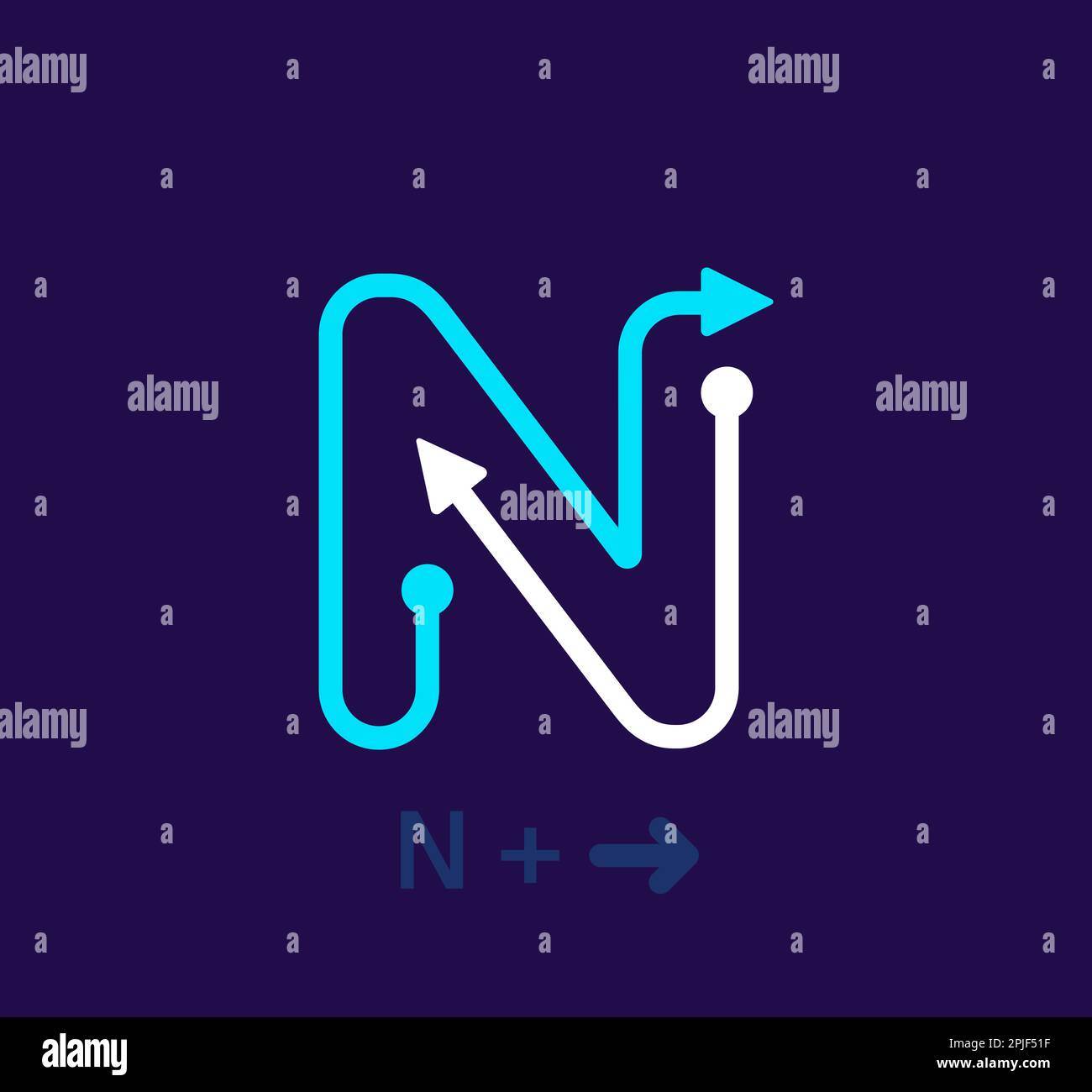 Linear letter N logo. Unique logo. Abstract letter simple rotating ...